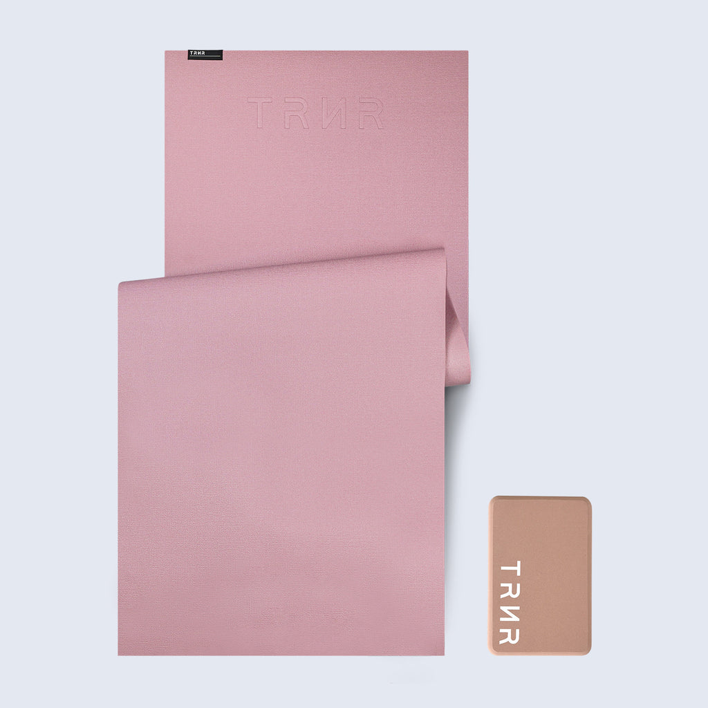 Yoga Essentials Kit by TRNR | Lightweight Yoga Mat & Block for In ...